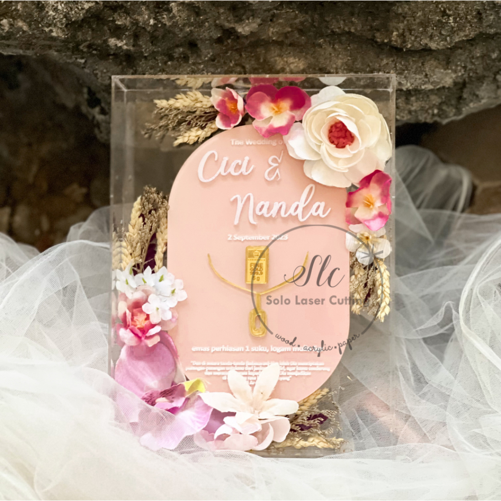 Jual Oval Bingkai Mahar Akrilik Size 20x30cm Mahar Minimalis / Mahar ...