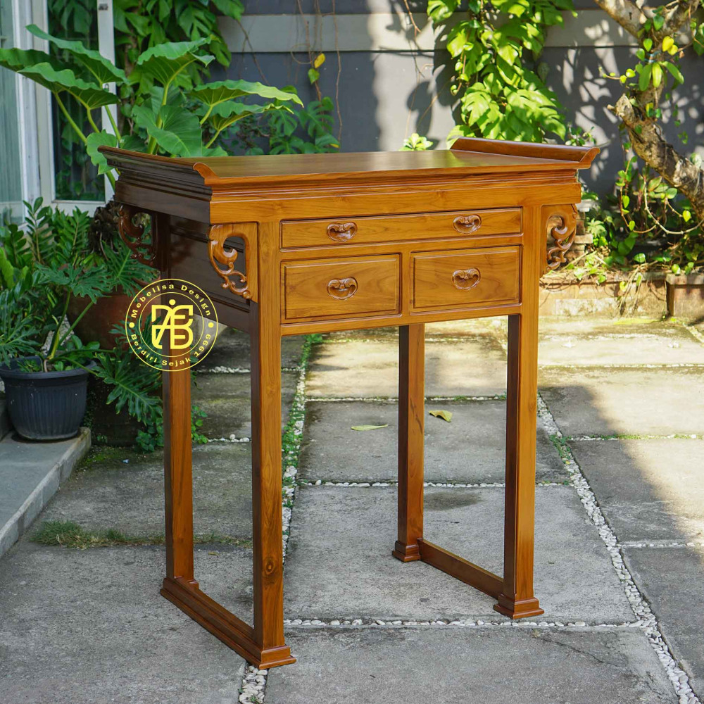 Jual Meja Altar Sembayang Kayu Jati 3 Laci Minimalis Oriental | Shopee ...