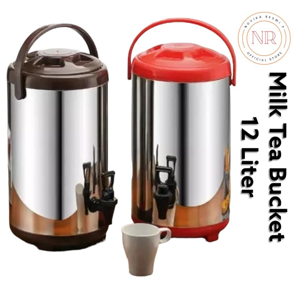 Jual MILK TEA BUCKET DISPENSER STAINLESS STEEL 12 LITER TERMOS ES WATER ...