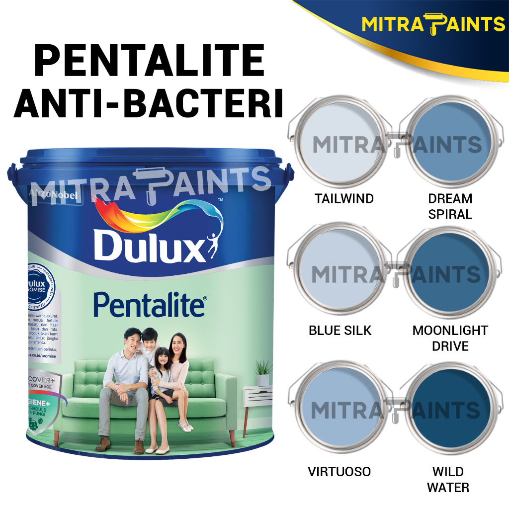 Jual CAT TEMBOK DULUX PENTALITE ANTI BACTERI 2,5 LITER / TAILWIND ...