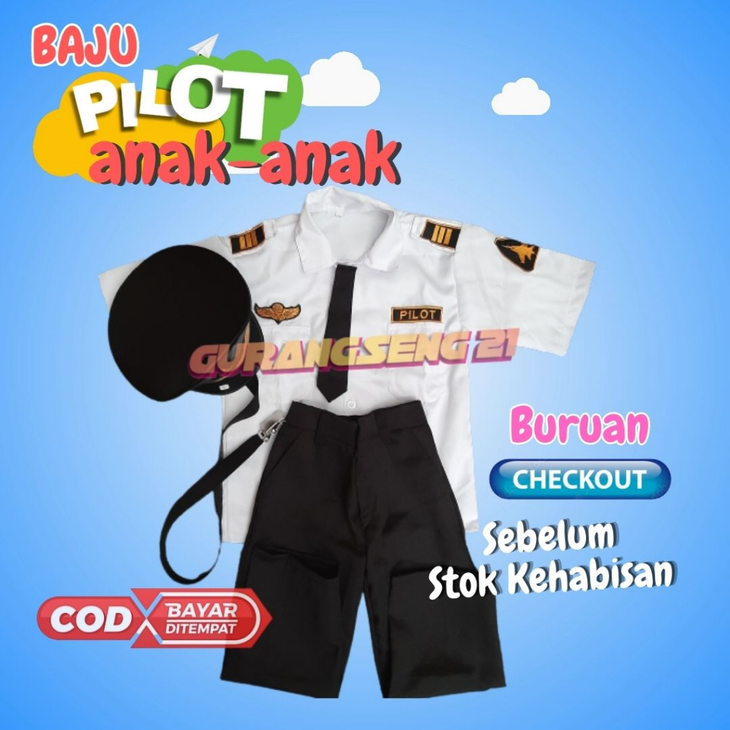 Jual Baju Pilot Anak Laki Laki dan Perempuan kostum karnaval baju ...