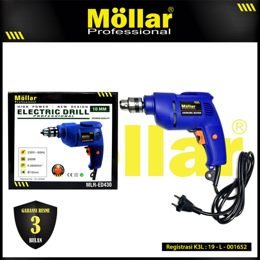 Jual MOLLAR Mesin Bor Tangan Listrik 10 mm Electric Drill model mt 60 ...