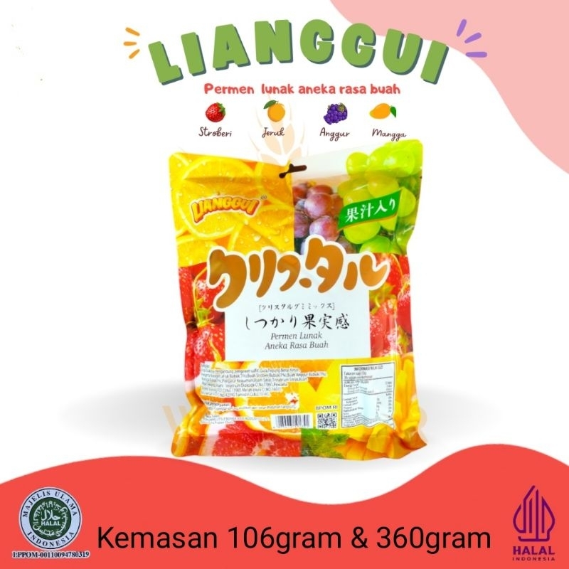 Jual LIANGGUI Fruit Gummy /Permen Lunak Aneka Rasa Buah 106g & 360g ...