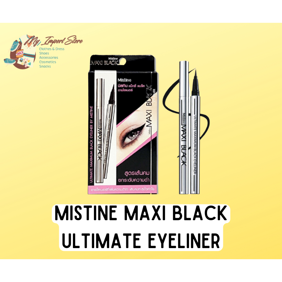 Jual Mistine Maxi Black Ultimate Eyeliner Import Thailand Bangkok | Shopee Indonesia
