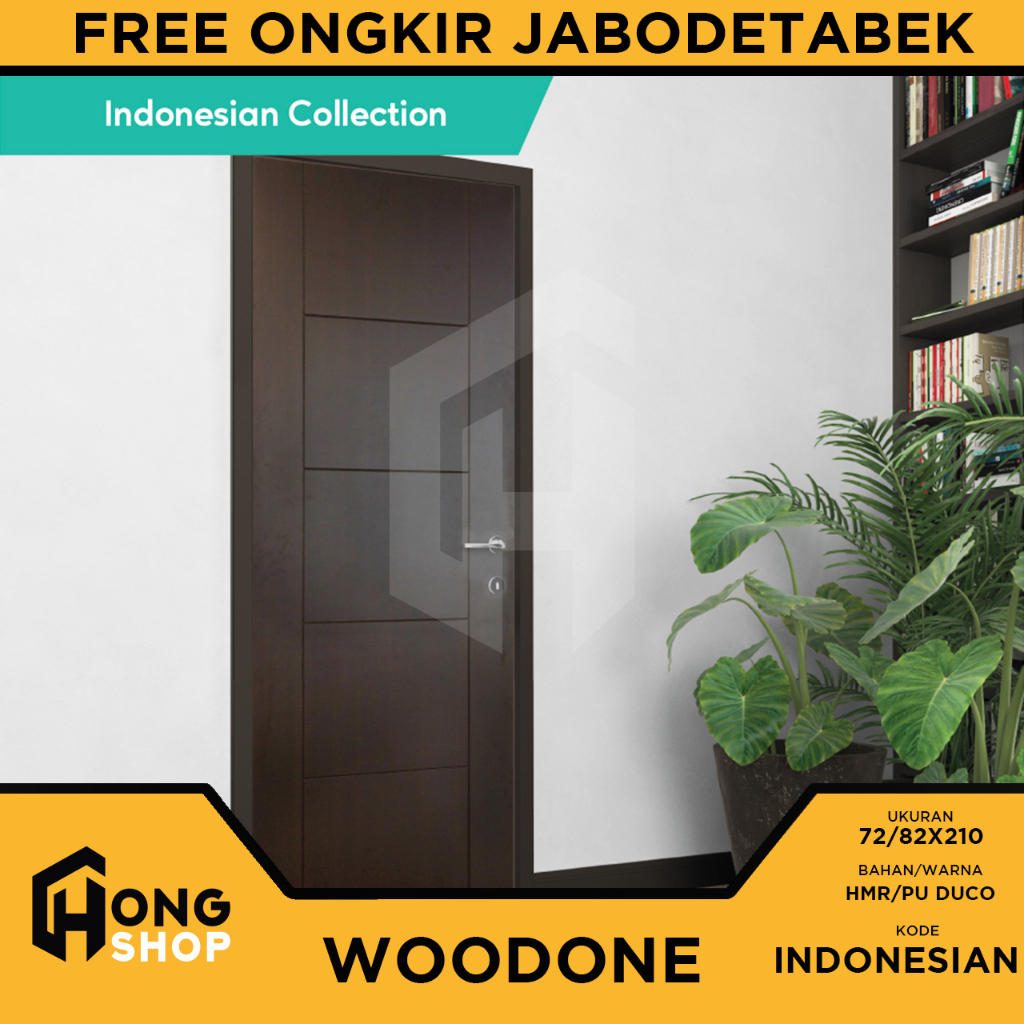 Jual Pintu HMR WOODONE PU Duco Dark Mahogany Indonesian Series (DAUN SAJA) | Shopee Indonesia