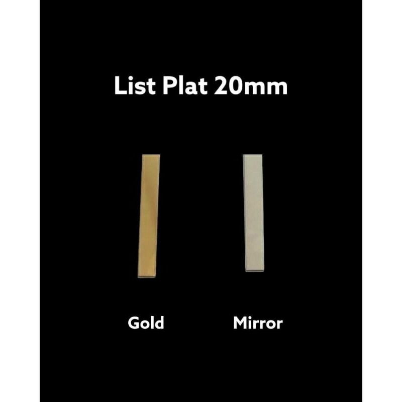 Jual List Plat Strip 20mm MIRROR Per lonjor 3 Meter | Shopee Indonesia
