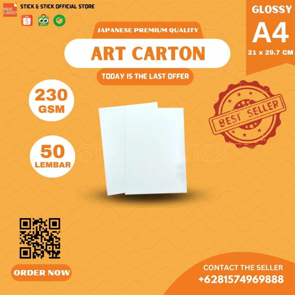 Jual Art Carton 230 gsm A4 isi 50 lbr / Kertas Karton Paper Glossy ...
