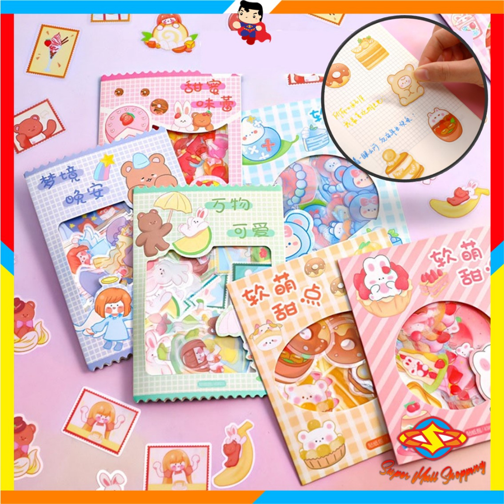 Jual SMS Sticker Set Isi 45Pcs Karakter Lucu Aesthetic Waterproof ...