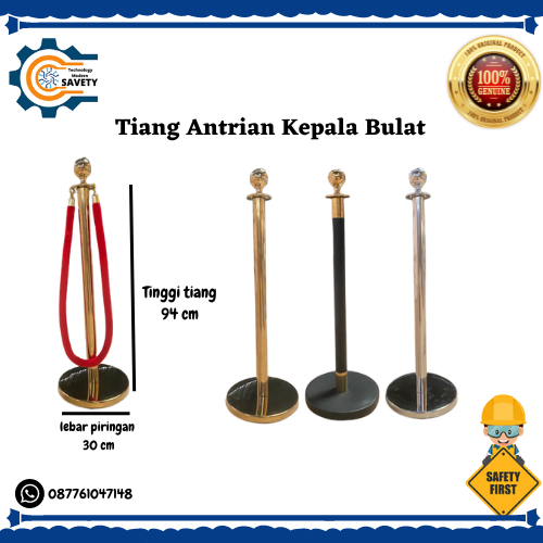 Jual TIang Antrian Kepala Bulat/Tiang Antrian Pembatas Kepala Bulat ...