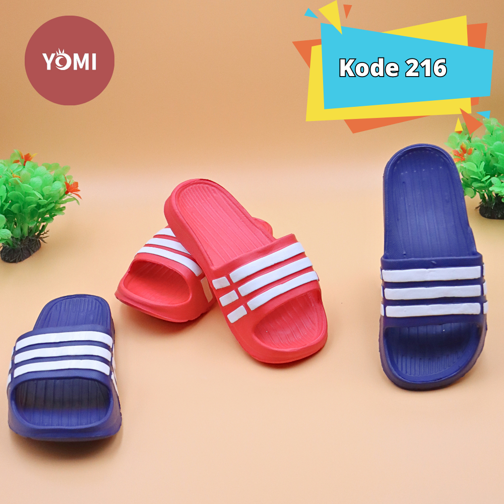 Jual YOMI sandal slop full karet 216 /sandal slop anak tanggung-remaja ...