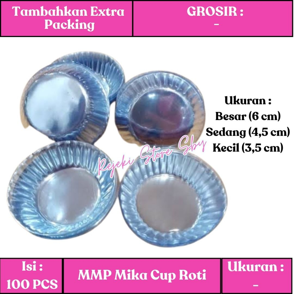 Jual (100 Pcs) Mika Cup Roti Besar / Sedang / Kecil | Mika Cup Saus ...