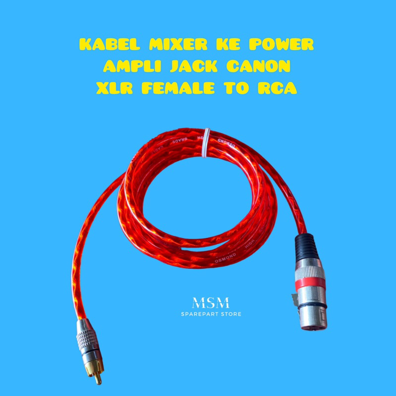 Jual KABEL MIXER KE POWER AMPLI JACK CANON XLR FEMALE TO RCA | Shopee ...