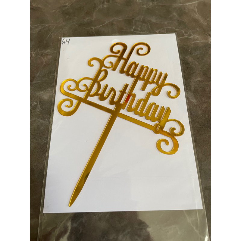 Jual topper happy birthday gold part 2 / toper ulang tahun / topper ...