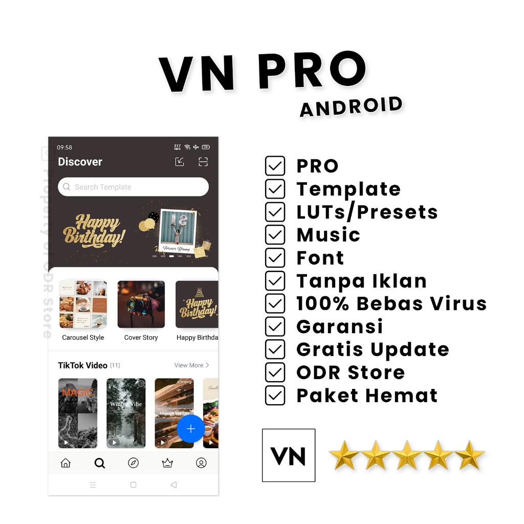 Jual vn vlognow lifetime Video Editor full luts preset music | Shopee Indonesia