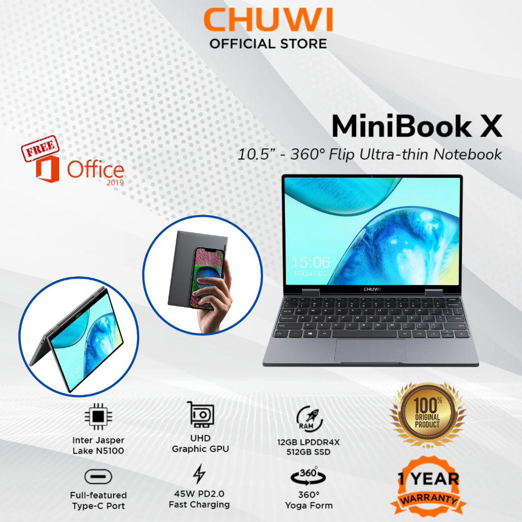 Jual Chuwi Laptop MiniBook X 10.51 inch 2K full touchscreen 12GB DDR4 ...