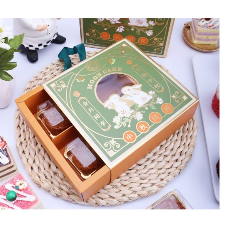 Jual Box mooncake sekat 4 untuk mooncake 75gr box kue bulan sekat 4 box ...