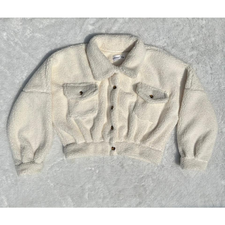Jual [COD] Sweater Jaket Faux Fur Button Crope Sherpa | Shopee Indonesia