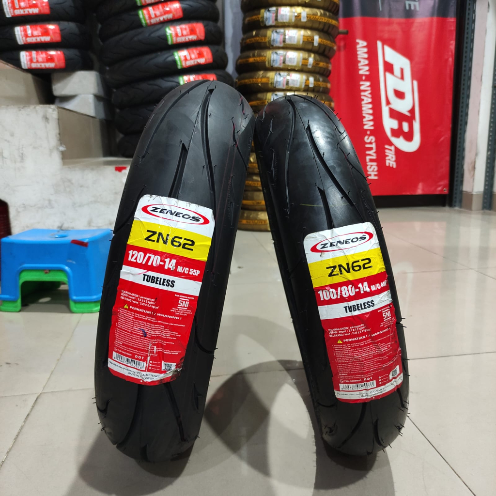 Jual Paket Ban Zeneos Ring 14 ZN 62 100/80-14 dan 120/70-14 Tubeless ...