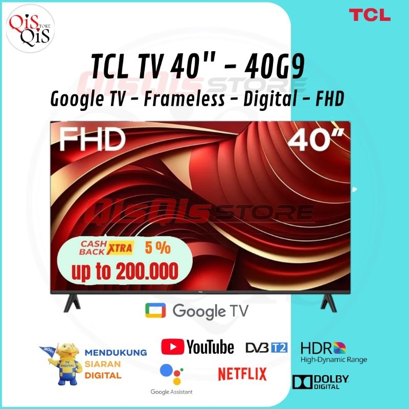 Jual TCL Google TV 40 / 43 inch - 40G9 / 43G9 - FHD - Digital - Garansi ...