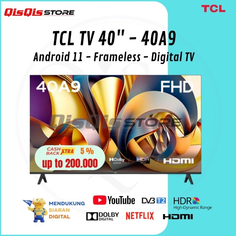 Jual TCL Android TV 40 Inch / 43 inch - 40A9 / 43A9 - Digital - Full HD ...