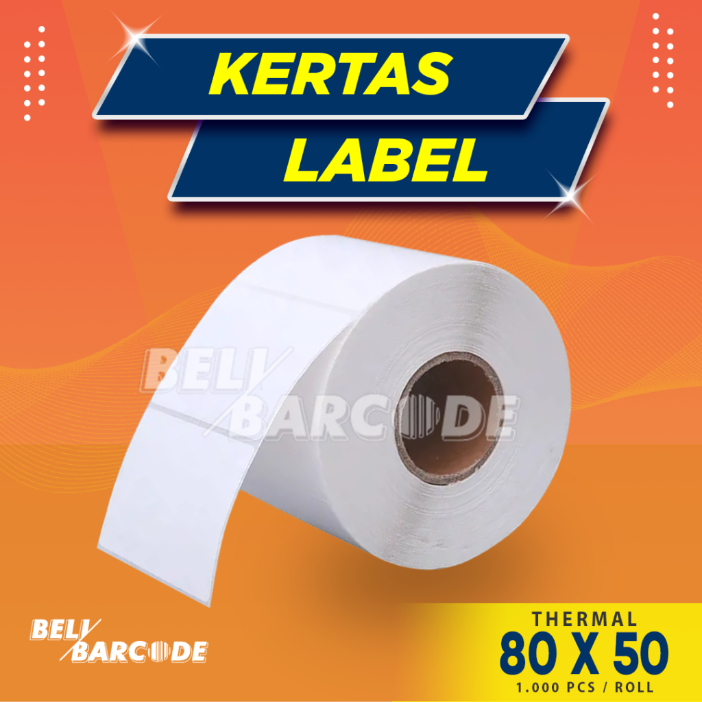 Jual STIKER LABEL THERMAL 80X50 | 80 X 50 | 80mm X 50mm CETAK RESI ...