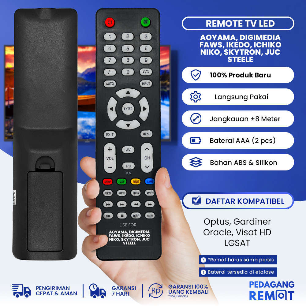 Jual Remot Remote TV Ikedo SPQV59N LCD LED LT-17L2 | Shopee Indonesia