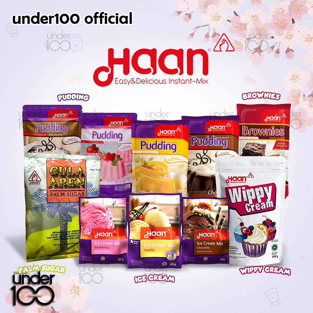 Jual Under100 Haan Instan Mix All Varian Pudding Pouch | Brownies | Ice ...