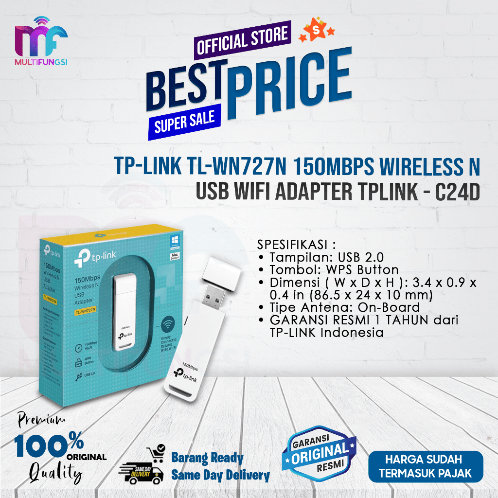 Jual TP-LINK TL-WN727N 150Mbps Wireless N USB Wifi Adapter TPLINK ...