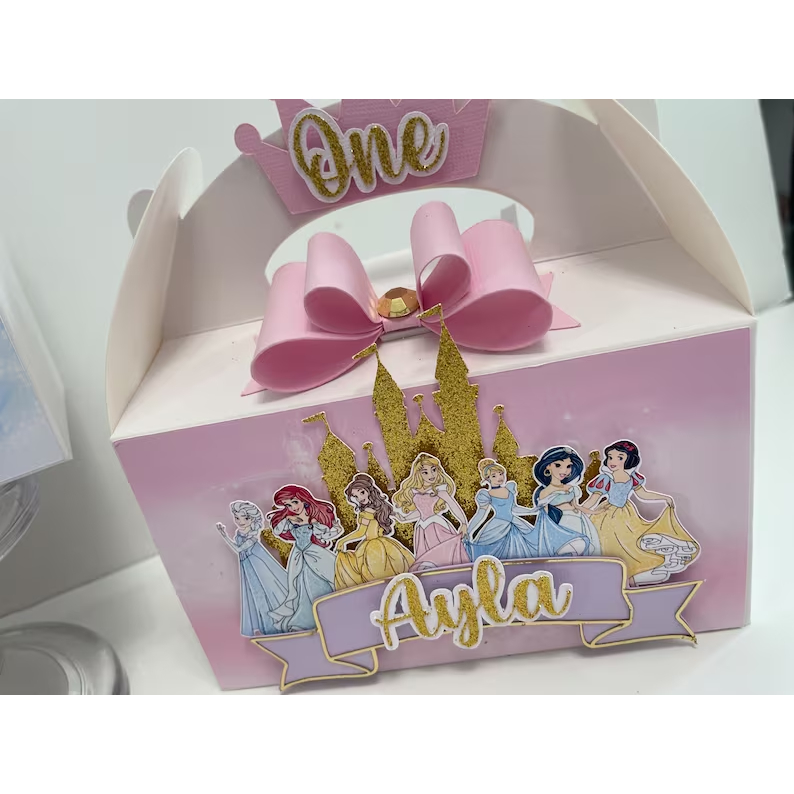 Jual Hampers Box Ulang Tahun Anak Tema Princess Ribbon bisa tulis Nama ...