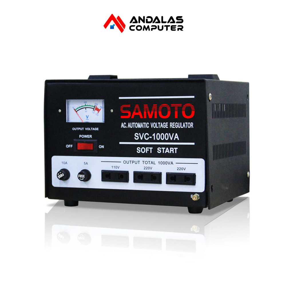 Jual STABILIZER STAVOLT SAMOTO 1000 VA STAVOLT LISTRIK STABILISER SOFTSTART SVC 1000 STABIL ...