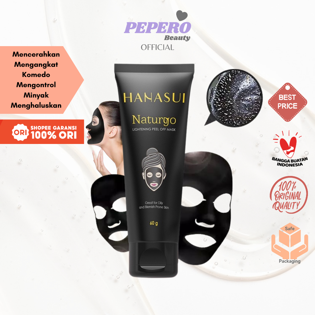 Jual HANASUI Naturgo Lightening Peel Off Mask Tube 60g - Masker Lumpur ...