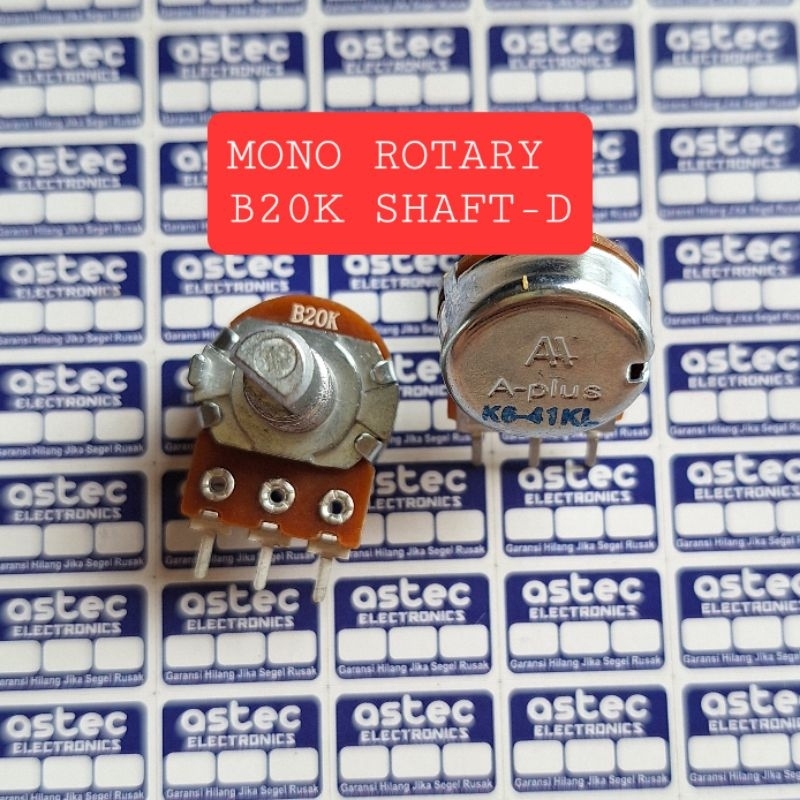 Jual Potensio Mono Rotary B20K Shaft-D Setengah Lingkaran | Shopee ...