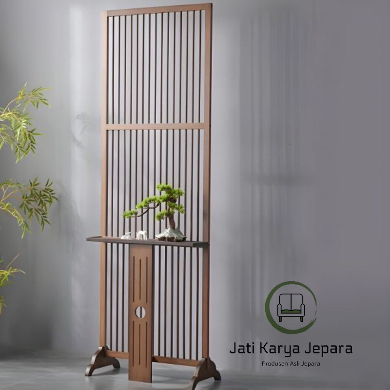 Jual Sketsel Pembatas Ruangan Kayu Jati Berdiri Bebas Modern | Shopee ...