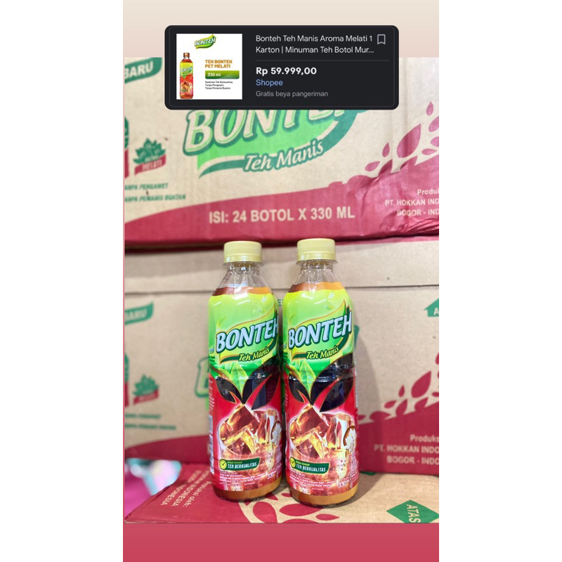 Jual bonteh minuman teh botol 12*330ml | Shopee Indonesia