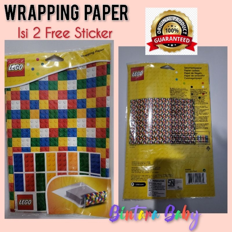 Jual ORIGINAL Lego Wrapping Paper / Kertas kado Lego isi 2 pcs Free ...
