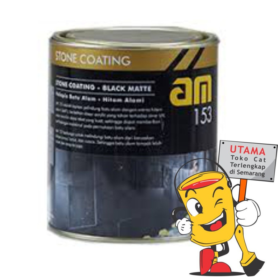 Jual AM 153 Coating Cat Batu Alam Black Doff 1 Liter | Shopee Indonesia