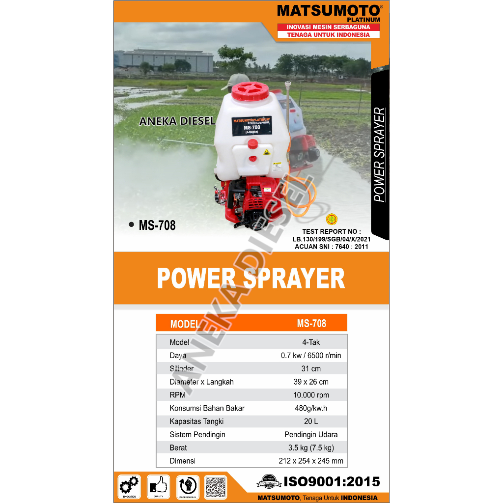 Jual Mesin Semprot Hama MS 708 MATSUMOTO Power Sprayer Mist MS 708 MATSUMOTO Mesin Penyemprot ...