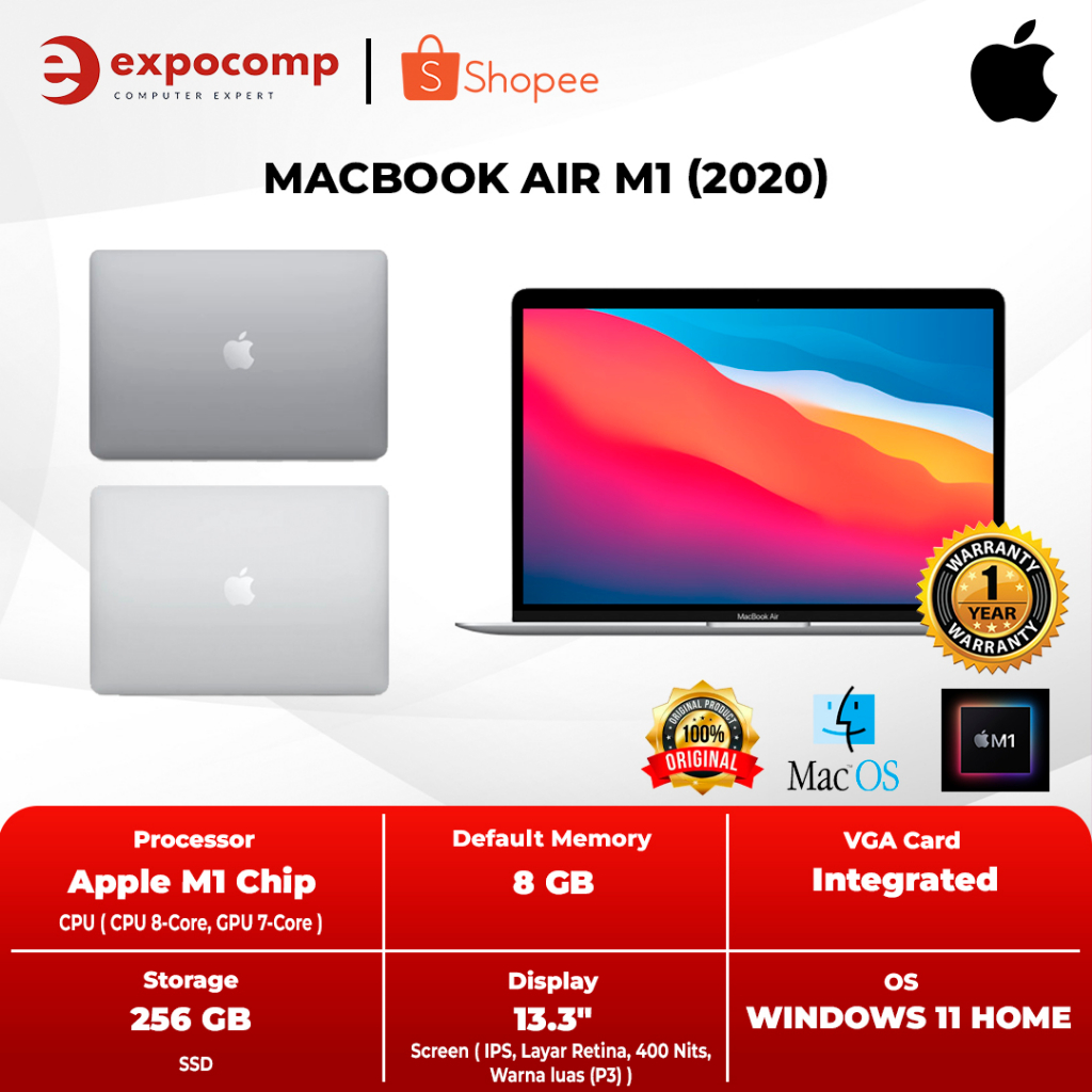 Jual APPLE MACBOOK AIR 2020 M1 13.3 Inch 8GB 256GB MGN63ID MGN93ID | Shopee Indonesia