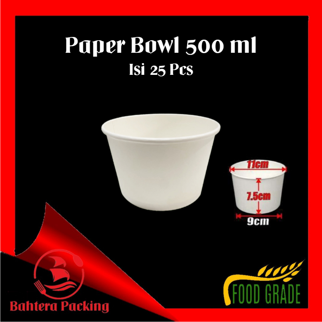 Jual Paper Rice Bowl 500ml Mangkuk Kertas Tebal Tahan Panas | Shopee ...