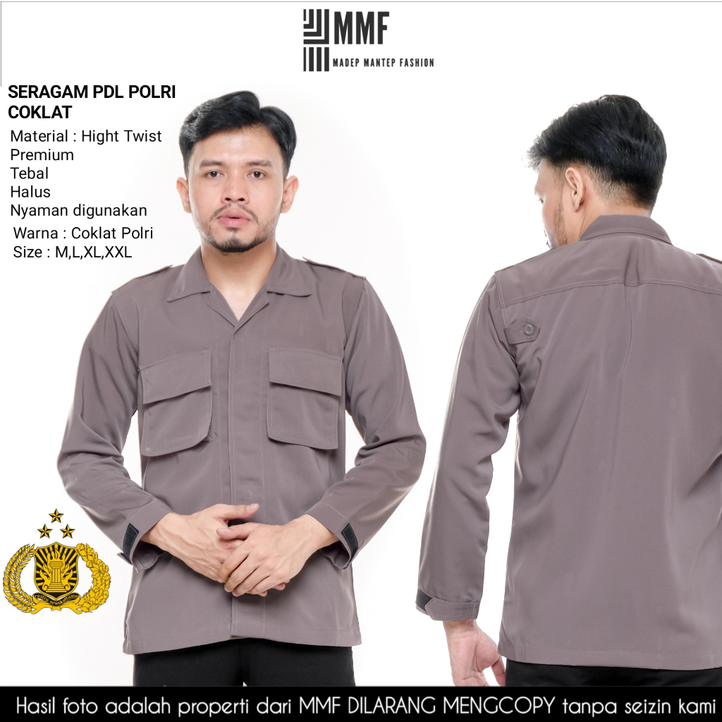 Jual Seragam PDL POLRI COKLAT Atasan Polri Seragam Polisi Baju PDL ...