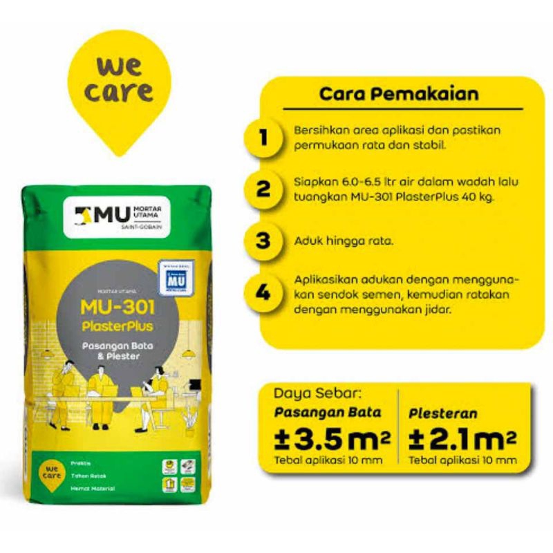 Jual Semen MU 301 Mortar Utama PlasterPlus | Shopee Indonesia