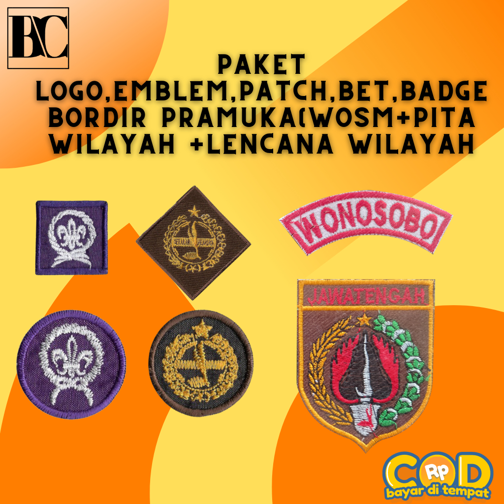 Jual Paket Bet Badge Patch Bordir Logo Pramuka Wosm, Tanda pelantikan ...
