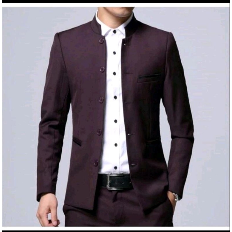 Jual Jasko Pria Mandarin Premium/ Jasko Sanghai/ Blazer Koko Formal ...
