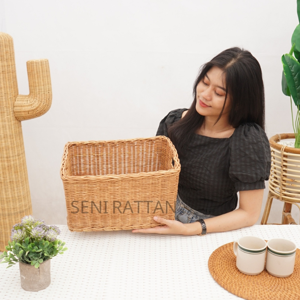 Jual Keranjang Box Serbaguna Rotan Untuk Penyimpanan Storage Rattan ...