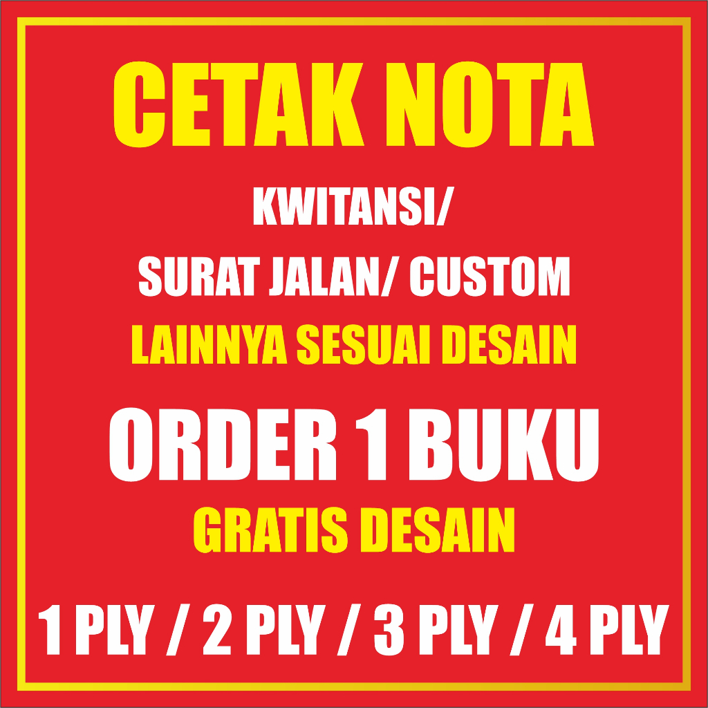 Jual CETAK NOTA/ KWITANSI/ SURAT JALAN/ BON/ INVOICE/ LAINNYA, BAHAN ...