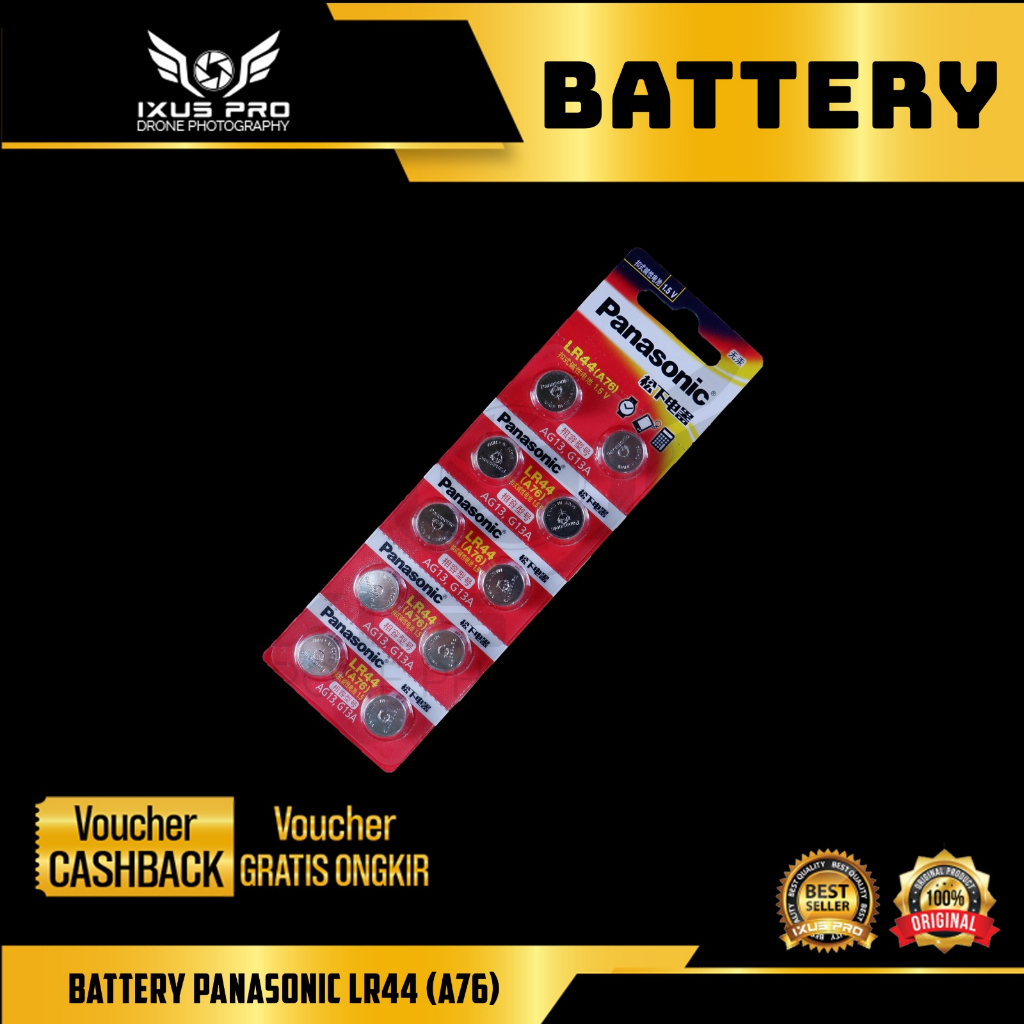 Jual Panasonic Baterai LR44 - Battery LR44 1Strip (isi 10pcs Battery ) | Shopee Indonesia