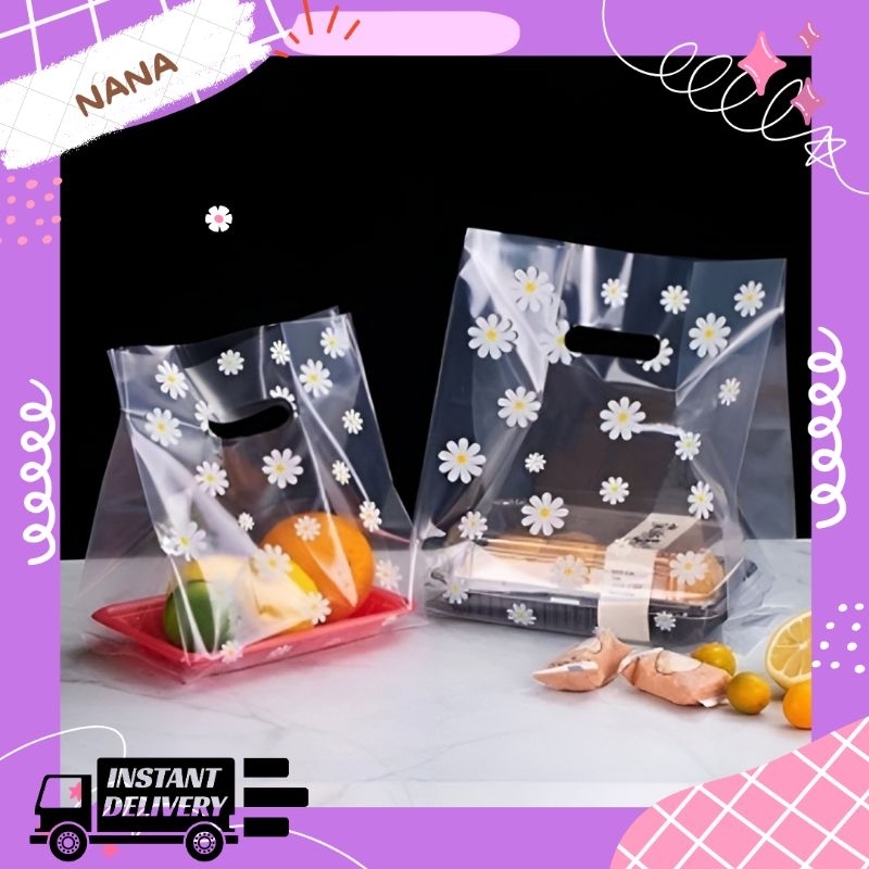 Jual 25pcs KANTONG TENTENG BENTO ROTI HANTARAN DAISY PLASTIK SERBAGUNA ...