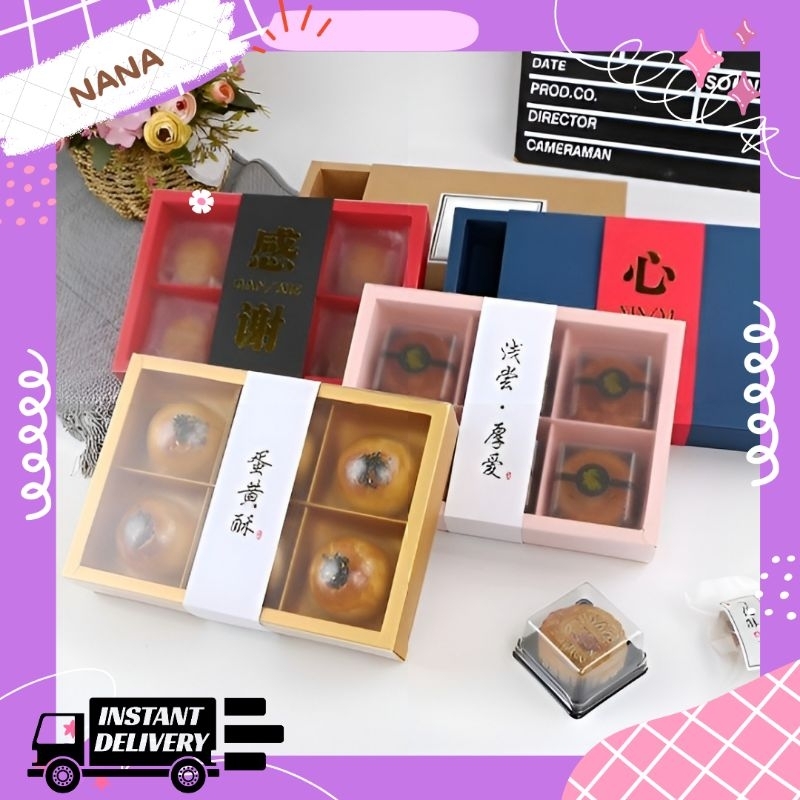 Jual KOTAK SEKAT 6 MOONCAKE 50-75GR TUTUP MIKA /BOX KUE BULAN MB6-11 ...