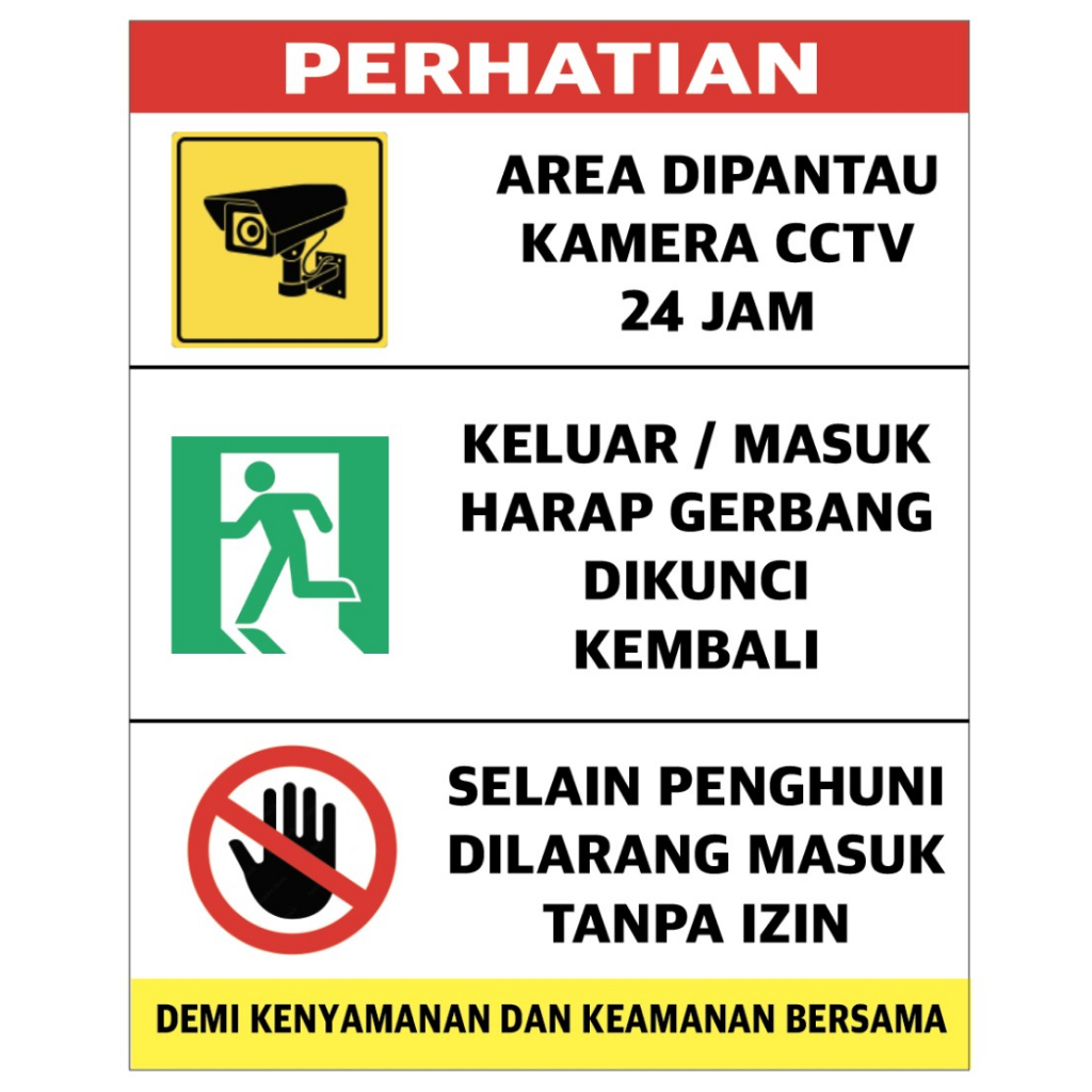 Jual STIKER VINYL PERATURAN KOS & PINTU GERBANG | Shopee Indonesia