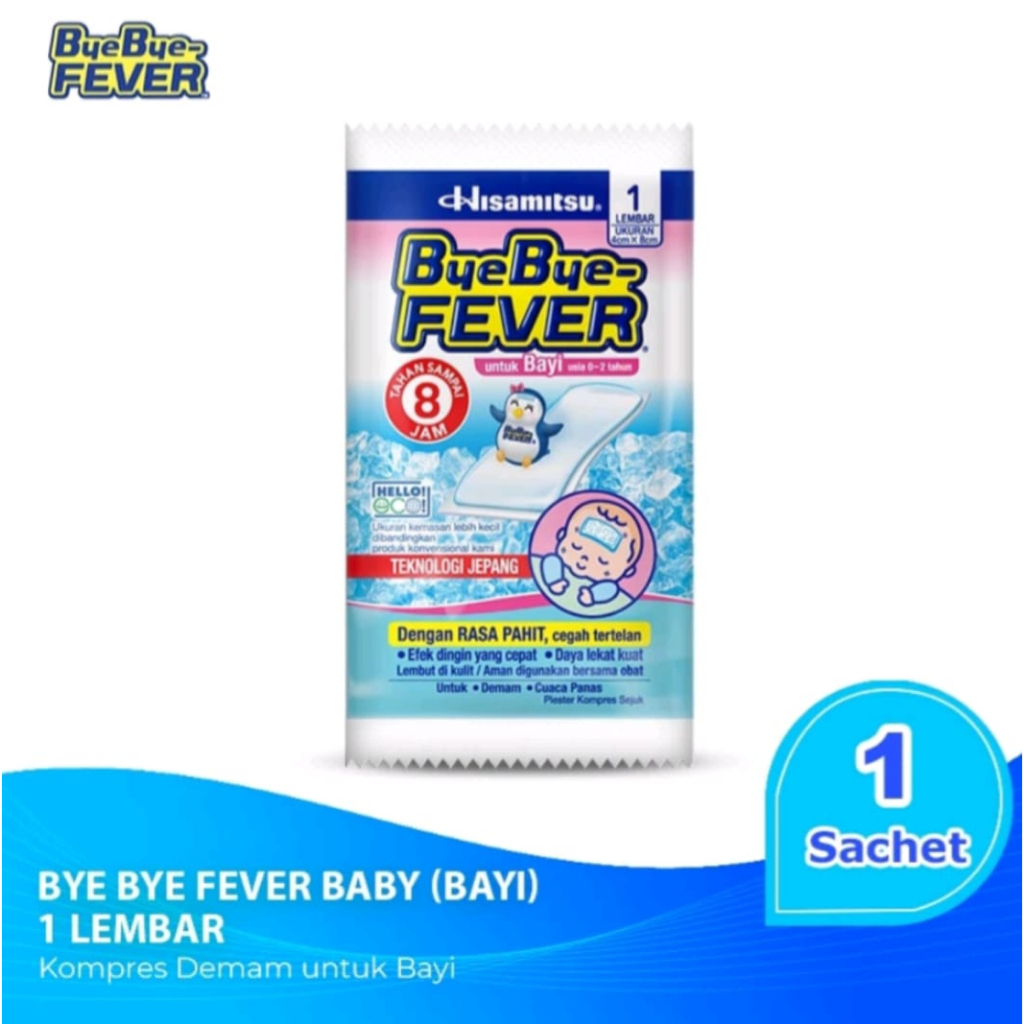 Jual Bye Bye Fever BAYI untuk Kompres Demam (1 Lembar) | Shopee Indonesia